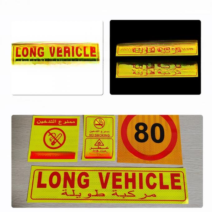 Custom Logo Printing Arabic PET/PVC Long Vehicle Reflective Sticker for ...